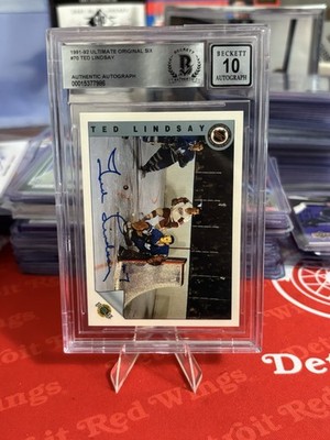 1991-92 Ultimate Original Six - Ted Lindsay Authentic AUTOGRAPH Beckett ...