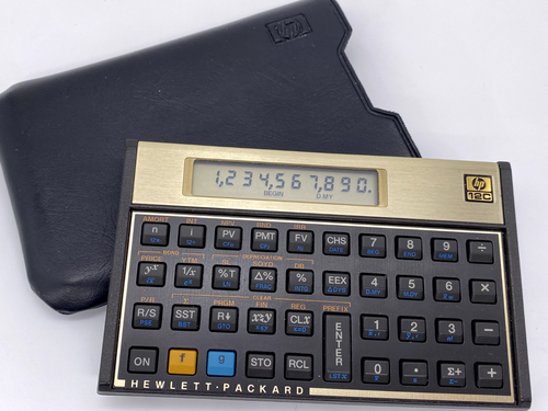 HP 12C Financial Calculator Original Cover Hewlett Packard TESTED ...