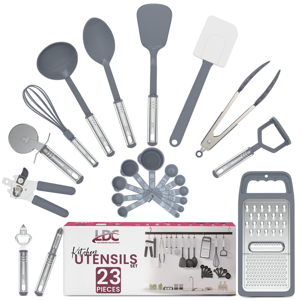 23 Piece Stainless Steel Kitchen Utensil Set Heat Resistance Cooking ...