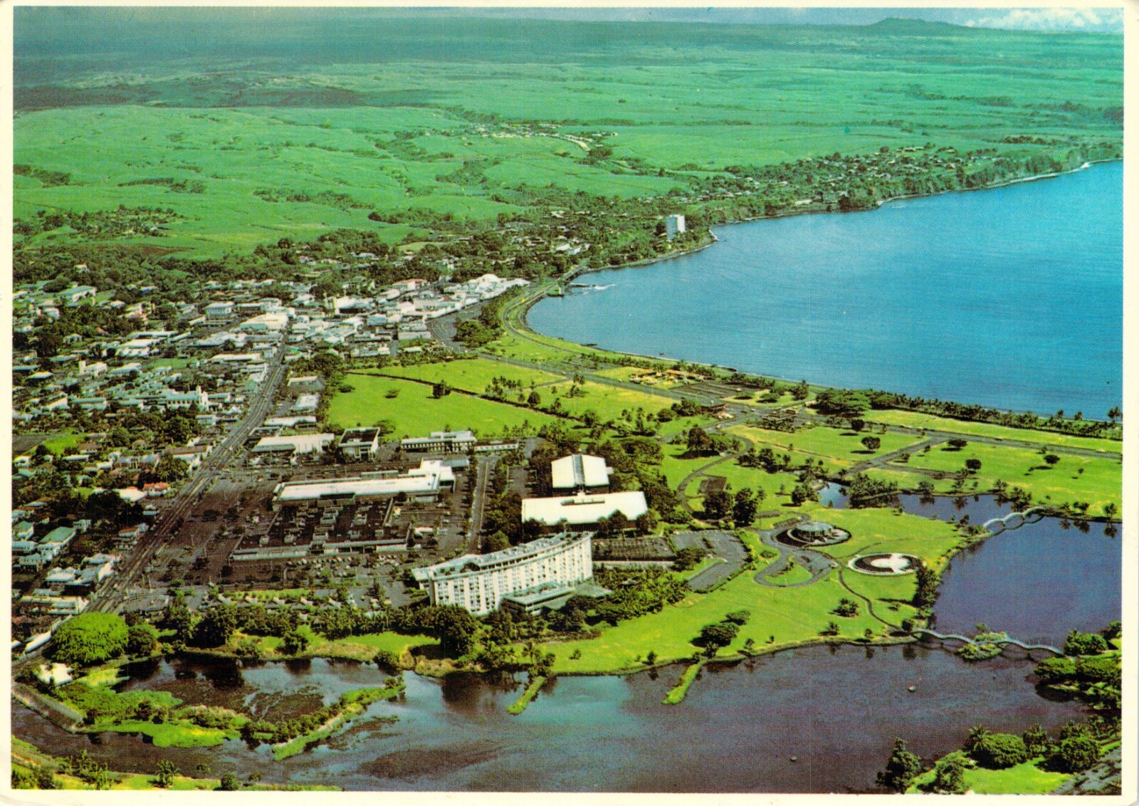 Aerial View-Hawaii- Hilo & Hilo Bay-Kaiko's Mall & Hilo Lagoon- Vtg ...