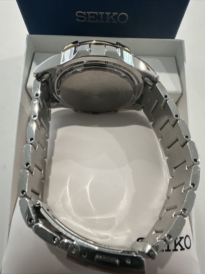 NEW SEIKO V172-0AJ0 Quartz Solar Chronograph Blue Dial Mens Watch | eBay