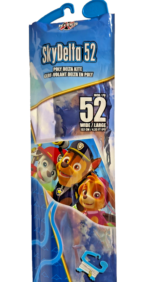 SkyDelta 52 Poly Delta Kite Paw Patrol 52-in Wide Sky Tails Handle Gift ...