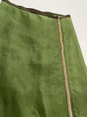Prada Vintage Archive Fall 1999 Green Silk Organza Brown Prada Vintage Archive Fall 1999 Green Silk Organza Brown
