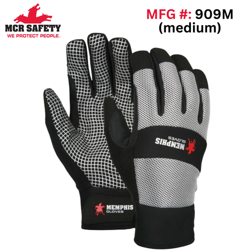 Multi Task Gloves Synthetic Leather Palm W/ Silicone Spider Web Grip ...