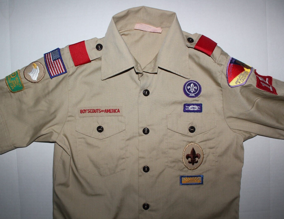 Boy Scouts of America BSA Size Large Youth Tan Uniform Shirt With ...