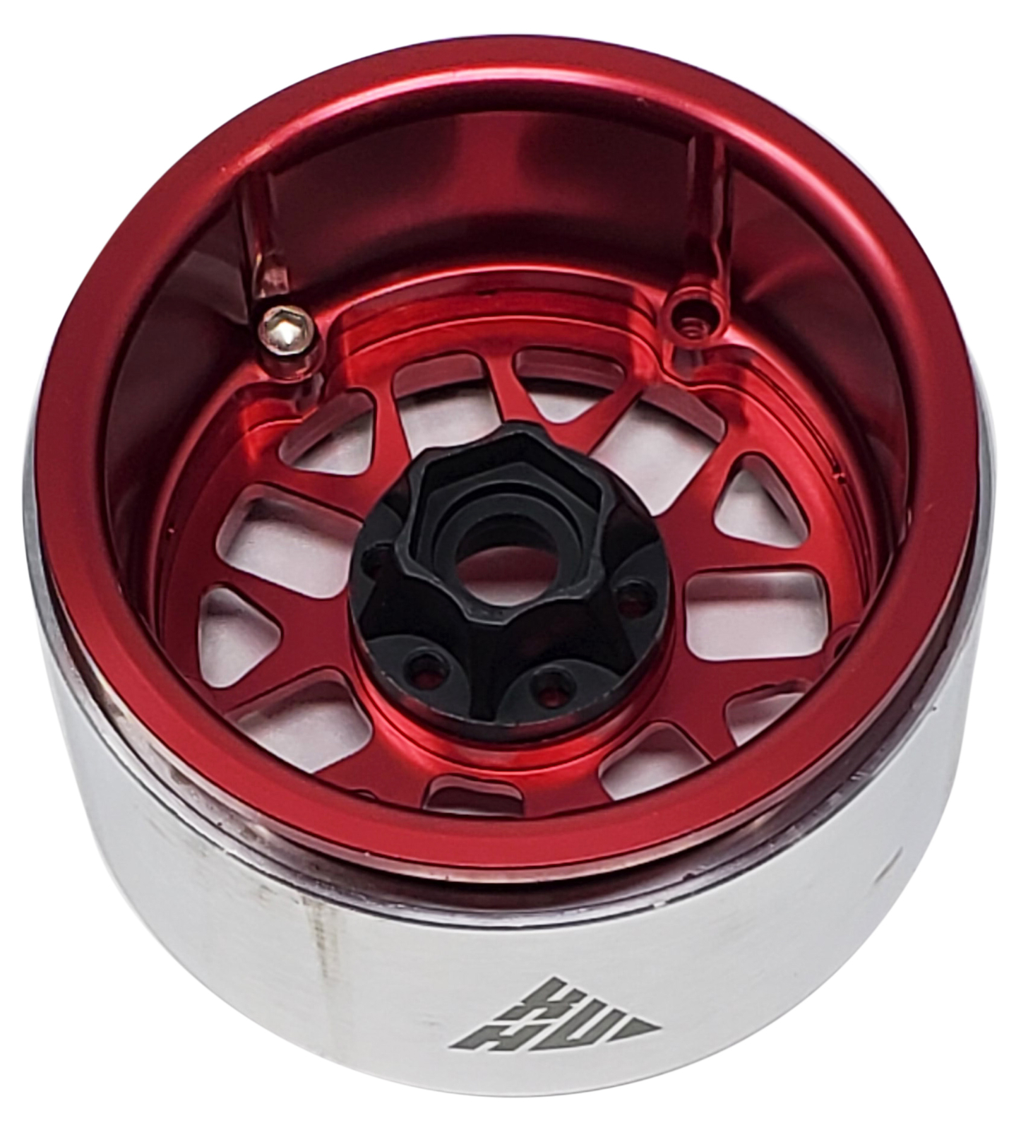 NHX RC 2.2'' Aluminum Beadlock Crawler Wheels Rims - M105 Red/Black ...