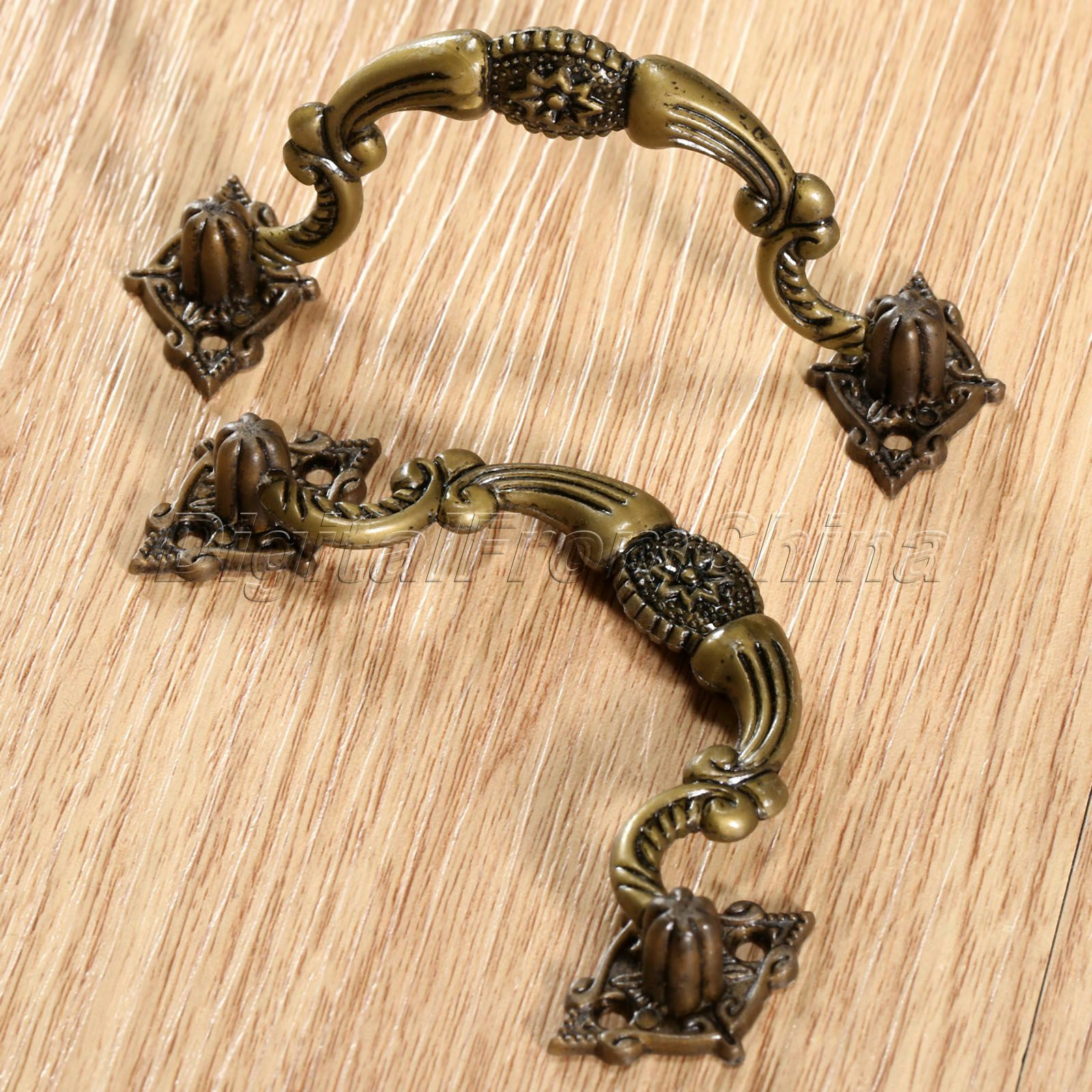 2/10pcs Antique Bookcase Handles Dresser Cupboard Box Door Decor Pulls ...