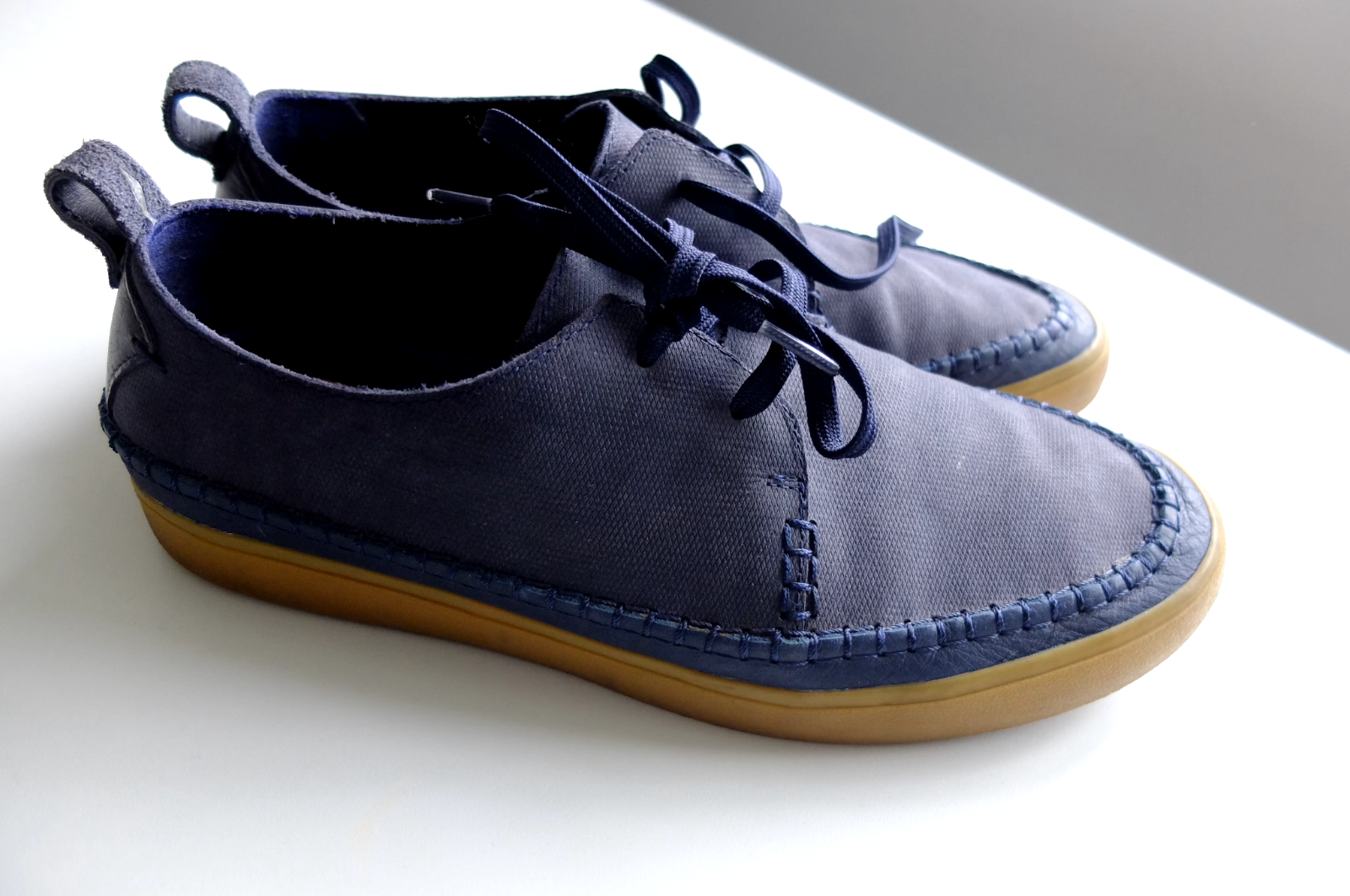 Clarks Originals Blue weave edge flat shoes UK Size 8 G VGC 2018 Summer ...