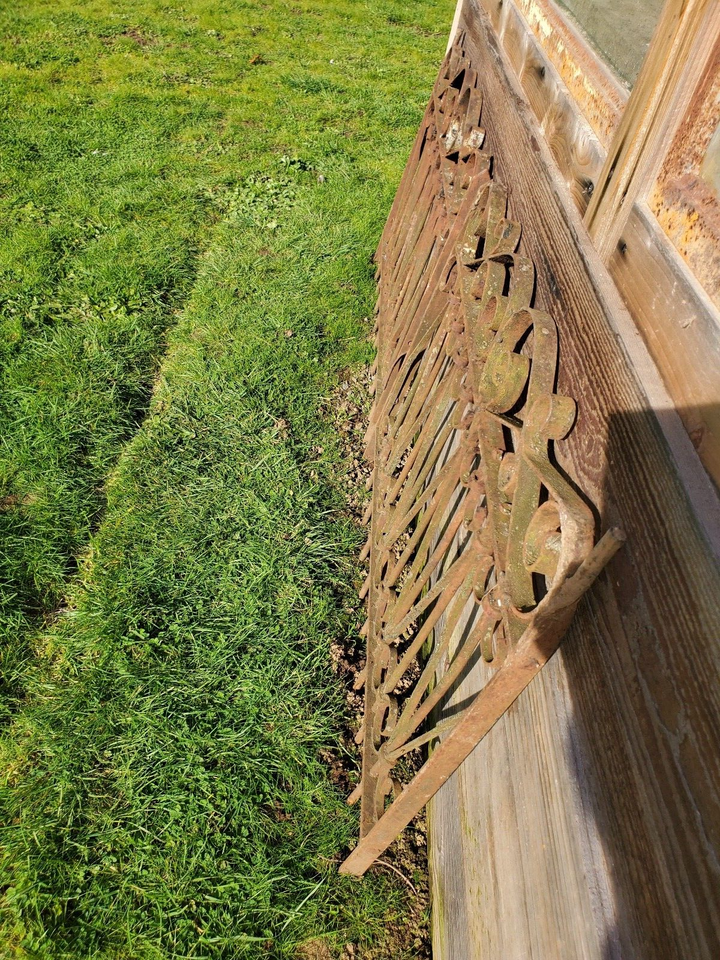 Set of 2 Vintage Industrial Decorative Iron Window Guard Grate Garden ...