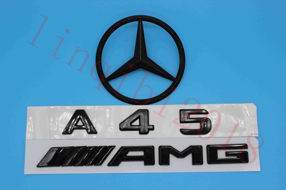 Gloss Black A45 AMG Trunk Logo Sticker Decal Emblem Badge Package for ...