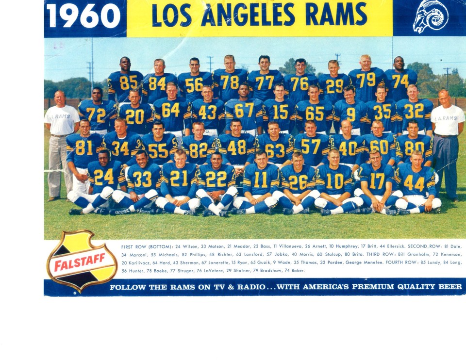 LOS ANGELES RAMS 8X10 TEAM PHOTOS LOT OF 4 1953 1958 1959 1960 FOOTBALL ...