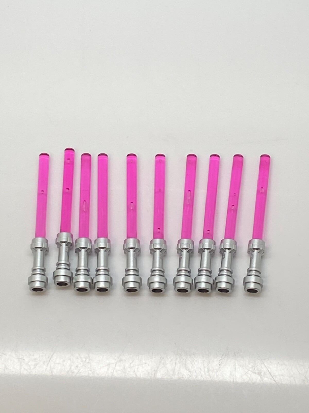 Lego Lot Of 10 Star Wars Trans Dark Pink Lightsabers & Metallic Silver ...