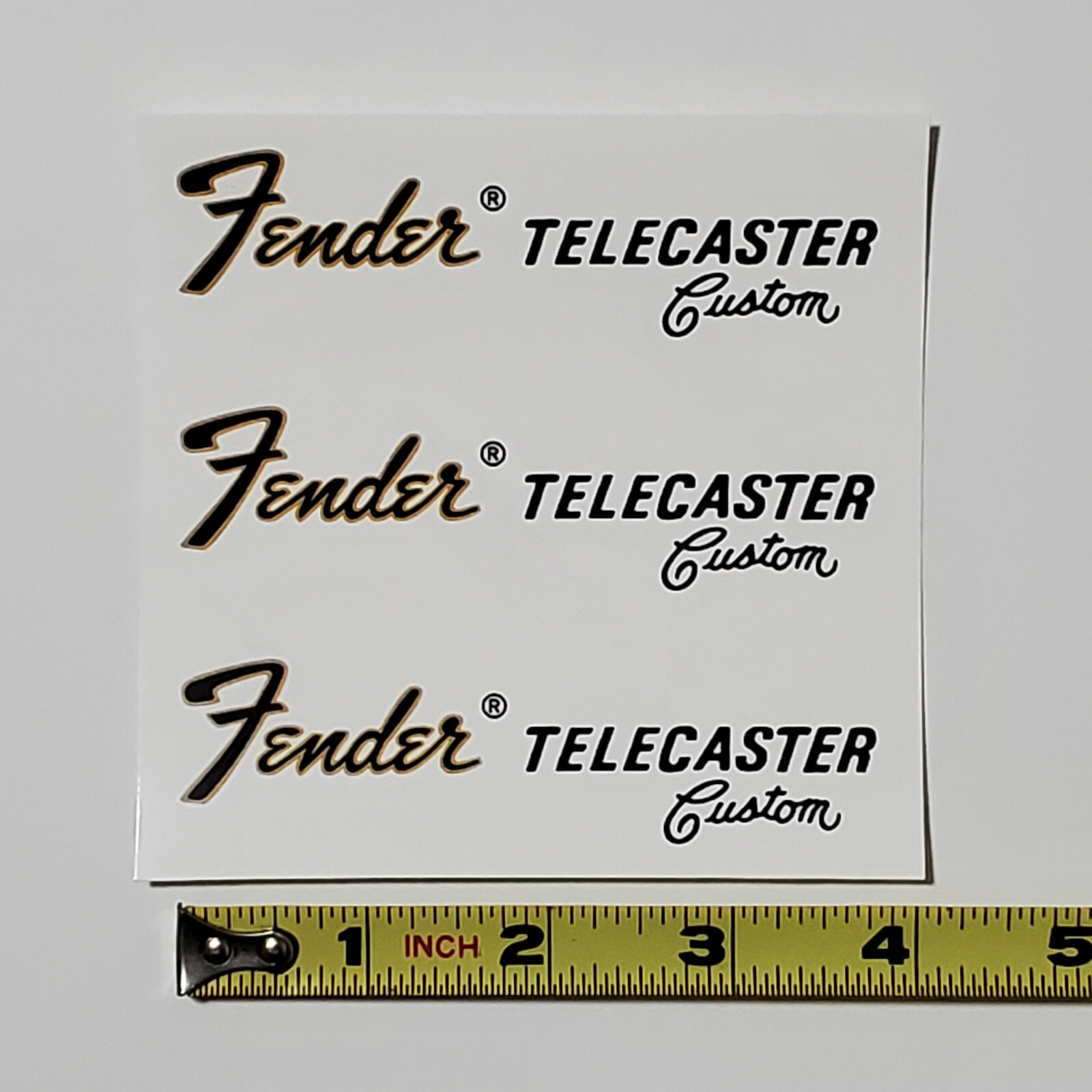 Fender Tele Custom Style Waterslide Guitar Headstock Decals (Set of 3 ...