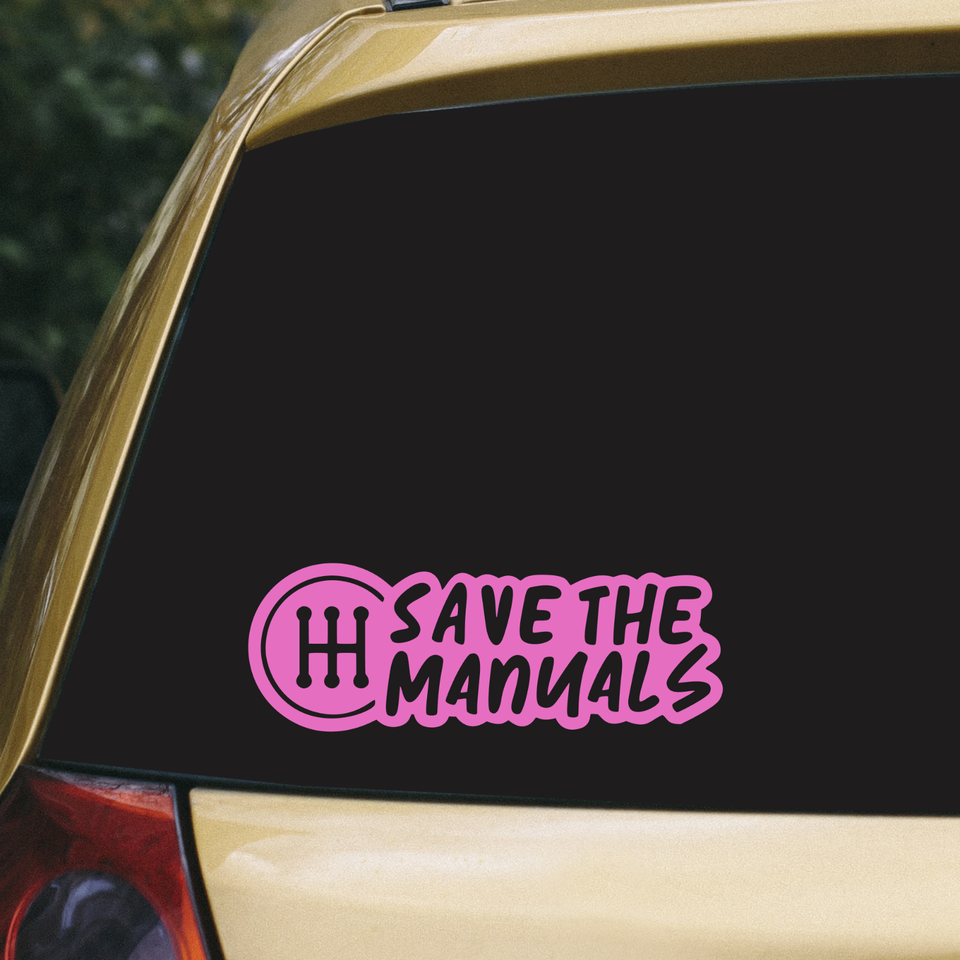 Save The Manuals Decal Sticker Car Tumbler Stick Shift Window Wall 22 ...