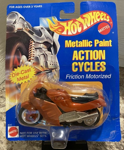 RARE!! 1997 Hot Wheels Metallic Paint Action Cycle • Friction Motorized ...
