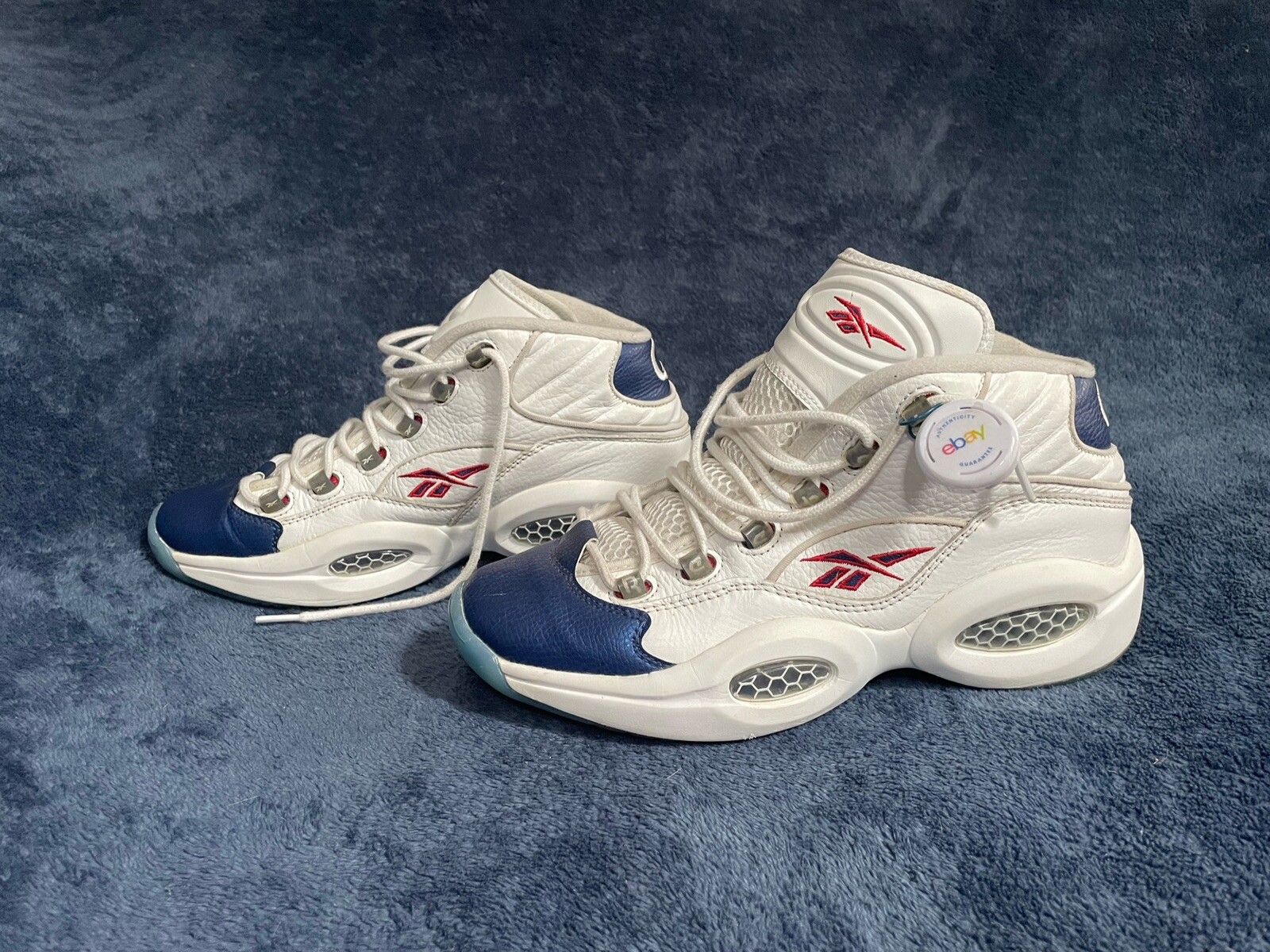 Iverson Question Mid Blue Red 76ers Sixers size 9.5 J82534 July 2016 ...