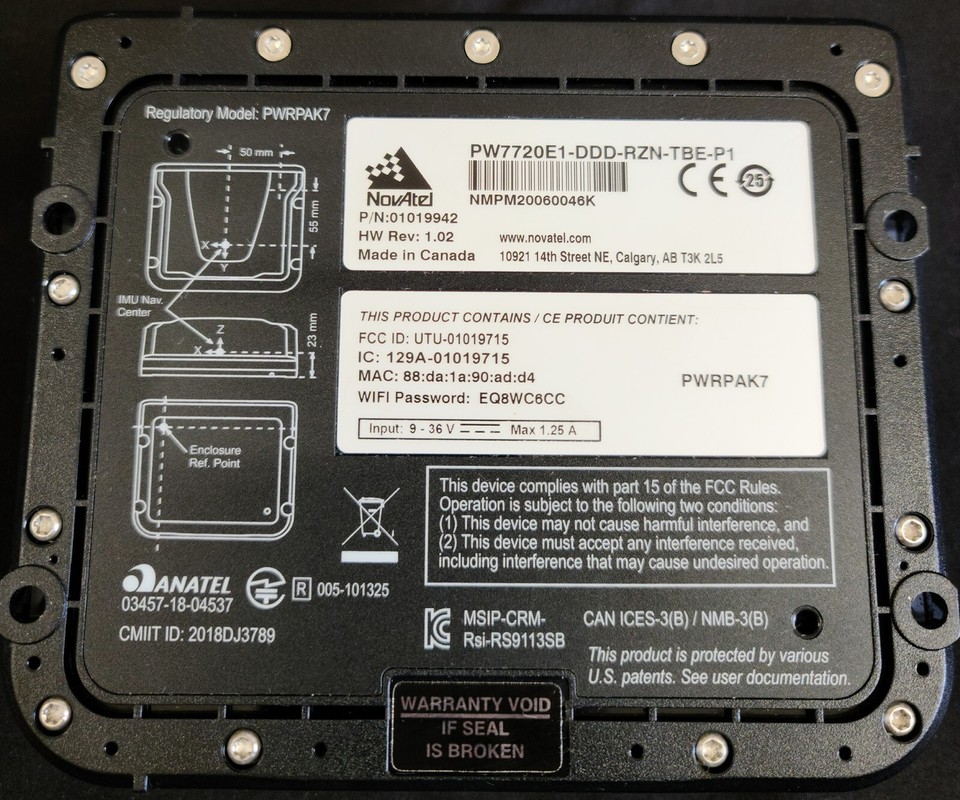 NovAtel PW7720E1-DDD-RZN-TBE-P1 PwrPak7D-E1 GNSS Receiver PwrPak7 IMU ...