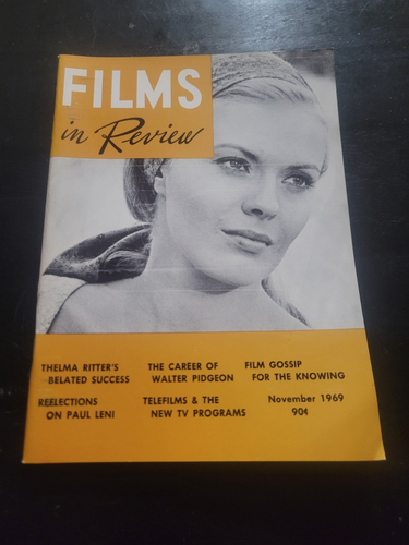 VINTAGE FILMS IN REVIEW MAGAZINE NOVEMBER 1969 VOL XX No. 9 JEAN SEBURG ...