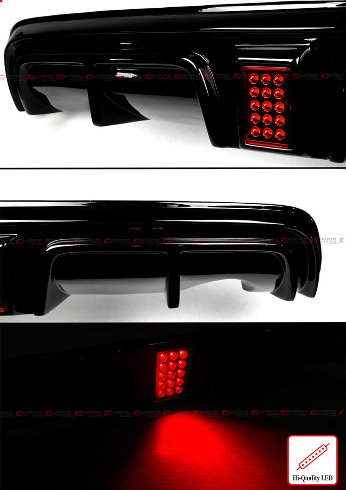 For 06-11 Honda Civic Sedan CTM Design Gloss Black LED Rear Diffuser ...
