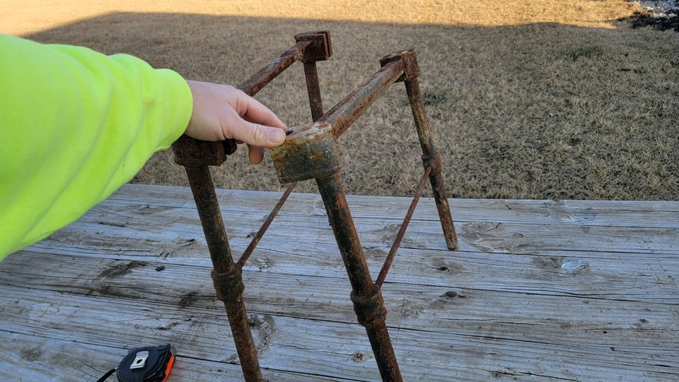 Antique Cast Iron Casket Mover Legs Vintage Rustic Coffin Metal Table ...