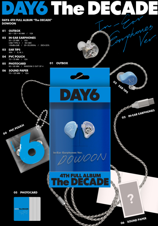 [ON HAND] DAY6 4TH ALBUM The DECADE In-Ear Earphones Ver. MEMBER SELECT ...