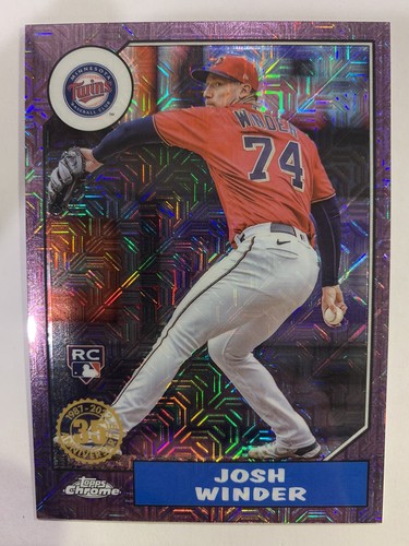 Josh Winder 2022 Topps Update Series Silver Pack Purple Chrome ...