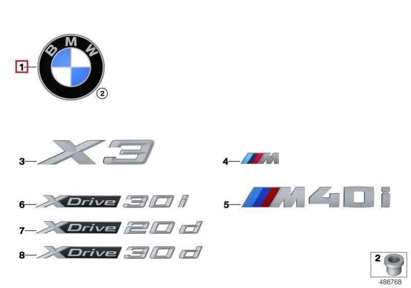 BMW NEW GENUINE X3 SERIES G01 REAR TRUNK LID EMBLEM BADGE 51147499154 ...