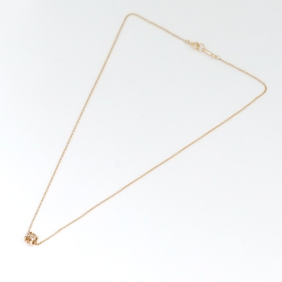 Tiffany & Co. Atlas Mini Ring Pendant Necklace 16" 18K Rose Gold Auth w ...