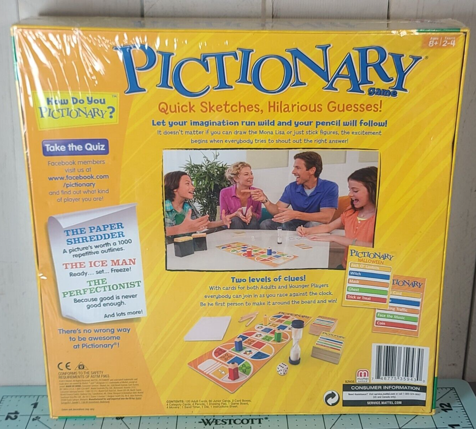 Pictionary Quick Sketches Crazy Guesses Brand New Sealed Party Game ...
