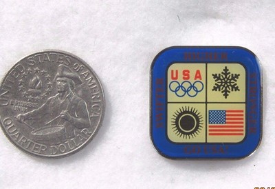 USA Go USA Stronger Swifter Higher Snowflake Sun Olympics Lapel Pin ...