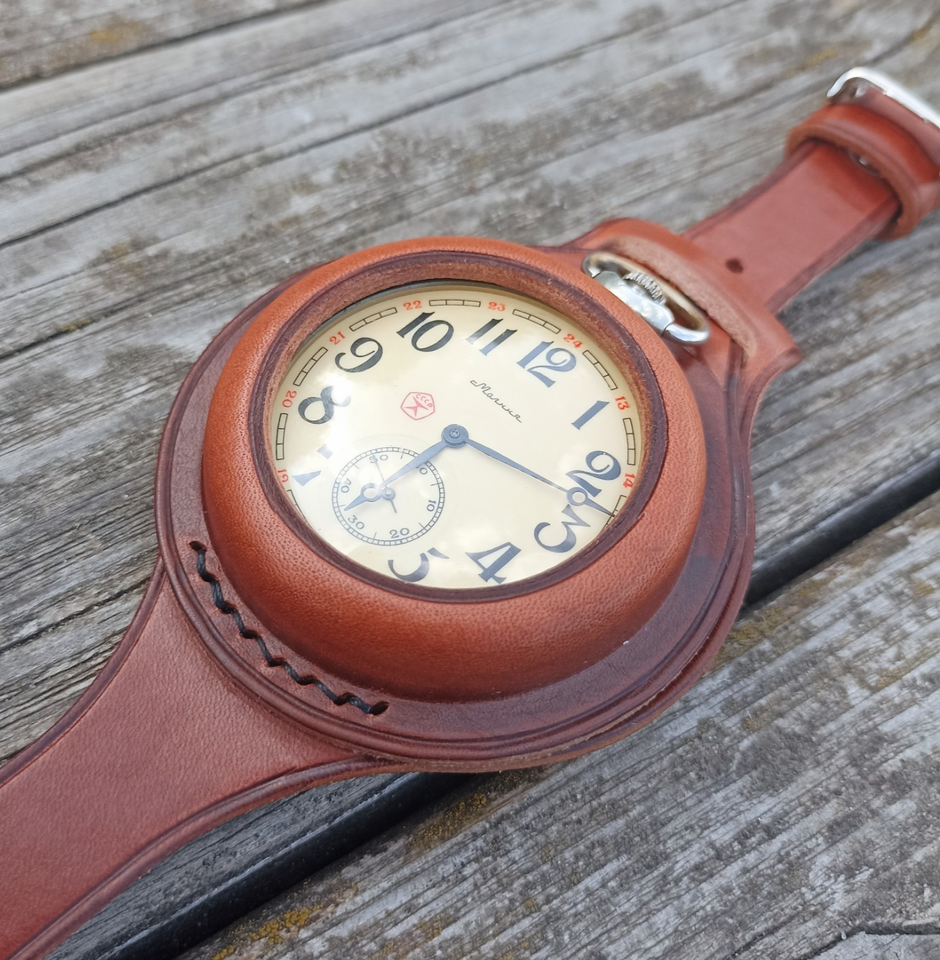 Genuine Leather Pocket Watch Strap – Classic Vintage Style | eBay