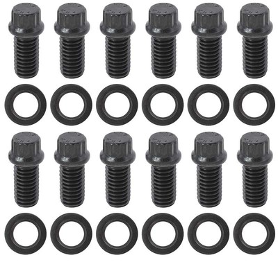 Chevrolet Small Block Black Oxide 12 Point Head 3/8" x 3/4" Header Bolt ...