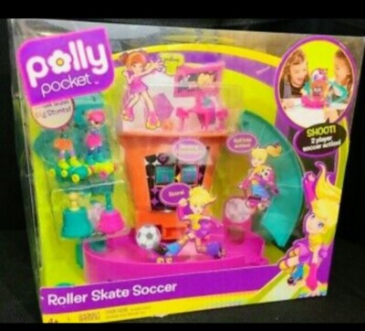 RARE 2010 Polly Pocket Roller Skate Soccer Interactive Doll Playset New ...