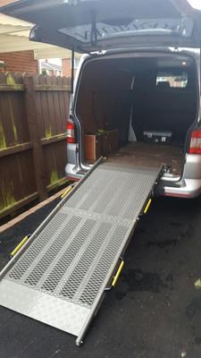 Wheelchair Vehicle Ramp 300kg, 2.40m x 80cm Mesh Vehicle Loading Ramp ...