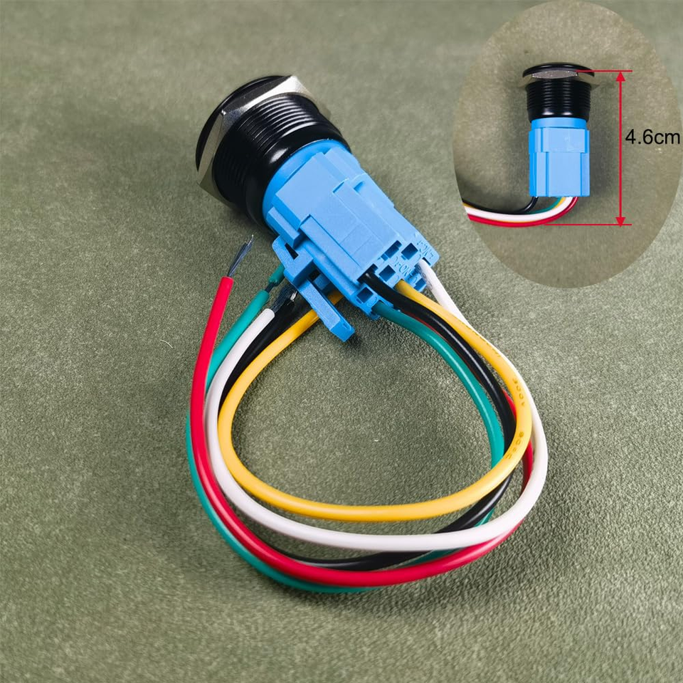 19Mm 12V-24V/5A Stainless Steel Latching Push Button Switch Power ...