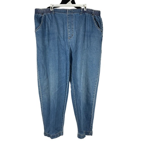 White Stag Plus Size Women's Elastic Waist Pull on Denim Jeans Size 24 ...