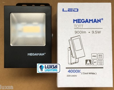 MEGAMAN LED 9.5W FLOOD LIGHT 4000K COOL WHITE SECURITY FITTING IP65 ...
