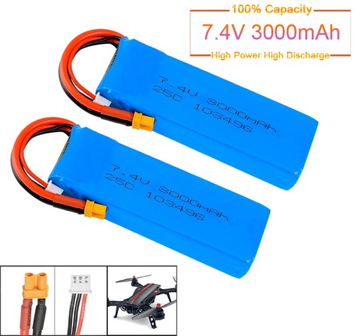 7.4V 3000mAh 25C Lipo Battery XT30 Plug for MJX Bugs 8 / 6 B8 B6 RC Quadcopter | eBay