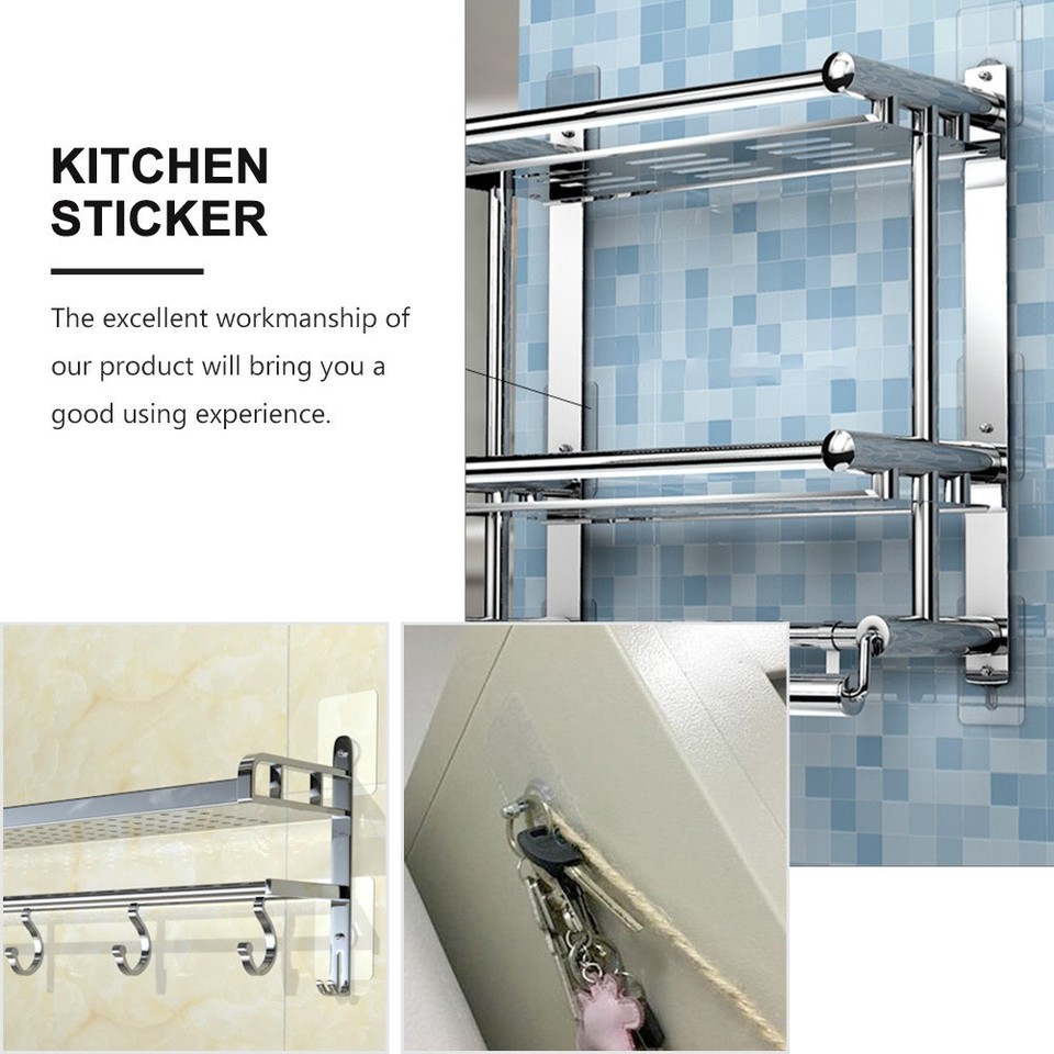 20 Pcs Punch-free Screw Nail Sticker Wall Stickers Stainless Steel Hook ...