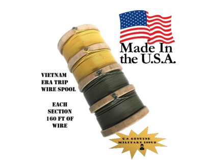 4 spools USGI Military Trip Wire Yellow OD Green ~150ft. Vietnam - New ...