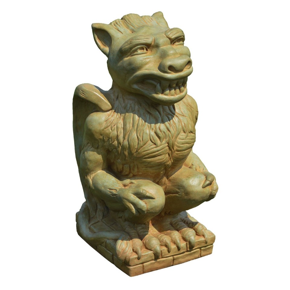 Cast Stone Cement Screaming Dragon Gargoyle Concrete Outdoor Garden ...