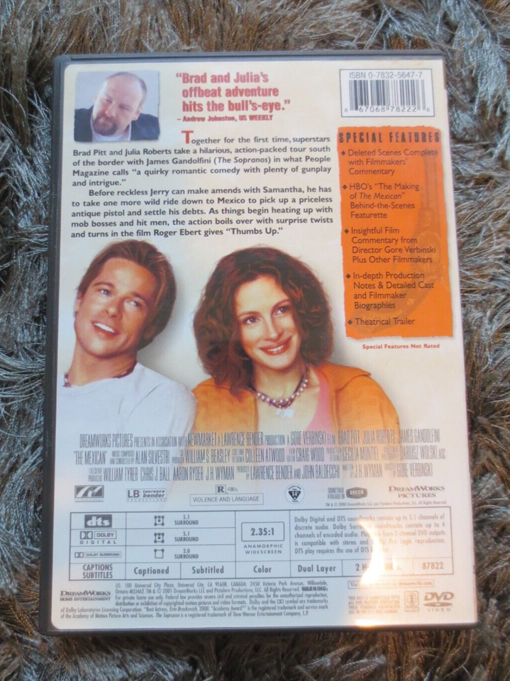 The Mexican DVD 2001 Widescreen Brad Pitt Julia Roberts James ...