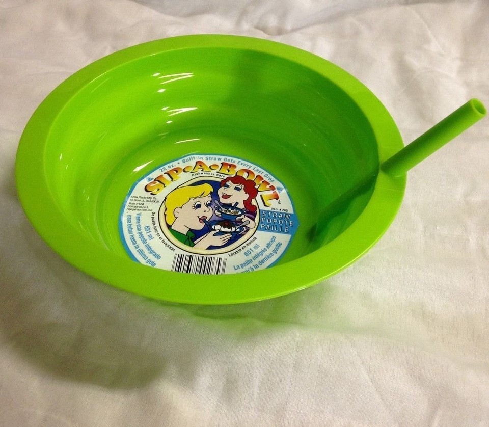 Sip-A-Bowl or Cup Built in straw BPA Free Dishwasher Safe Made In USA 4 ...