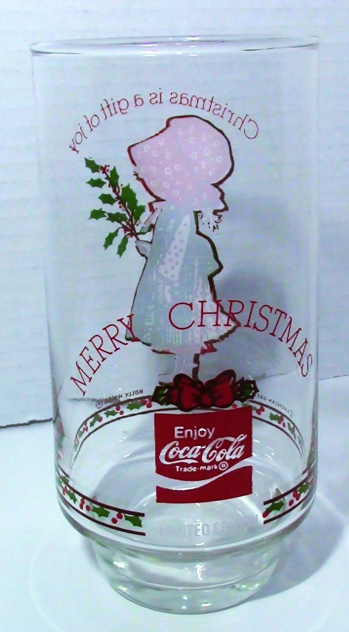 Holly Hobbie Coca Cola Merry Christmas 6 Inch 8 Oz Drinking Glass