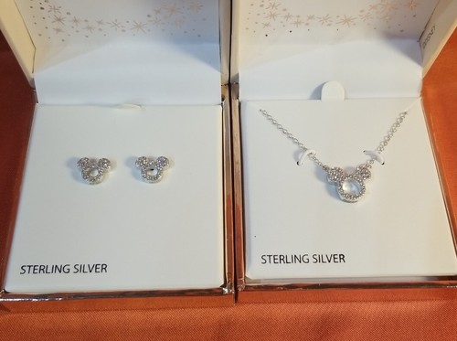 Disney 925 Minnie Mouse Earrings And Matching 18" Necklace | eBay