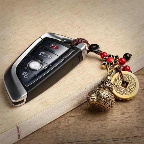 Wudi Qian Fugui Gourd Pendant Pure Brass Car Key Chain Bag Pendant Hand ...