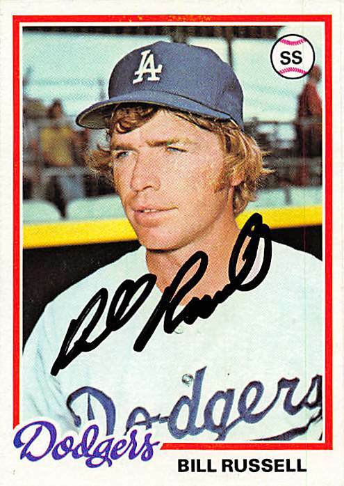 Bill Russell autographed baseball card (Los Angeles Dodgers) 1978 Topps ...