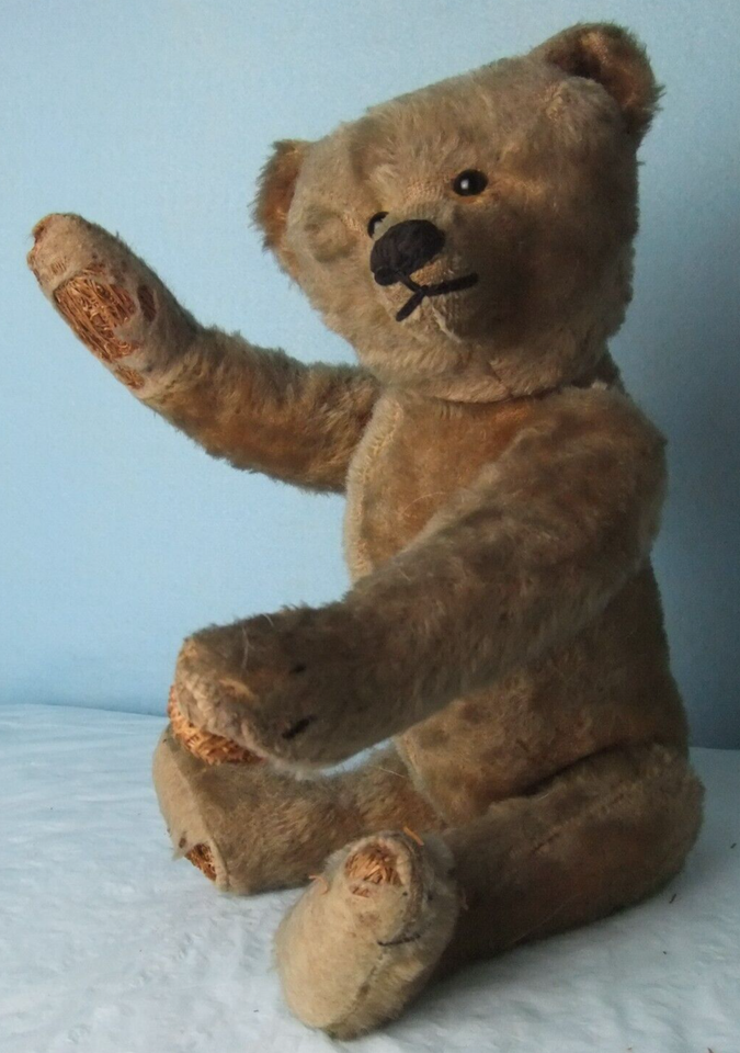 Antique Mohair Jointed, Excelsior Stuffed Teddy Bear | eBay