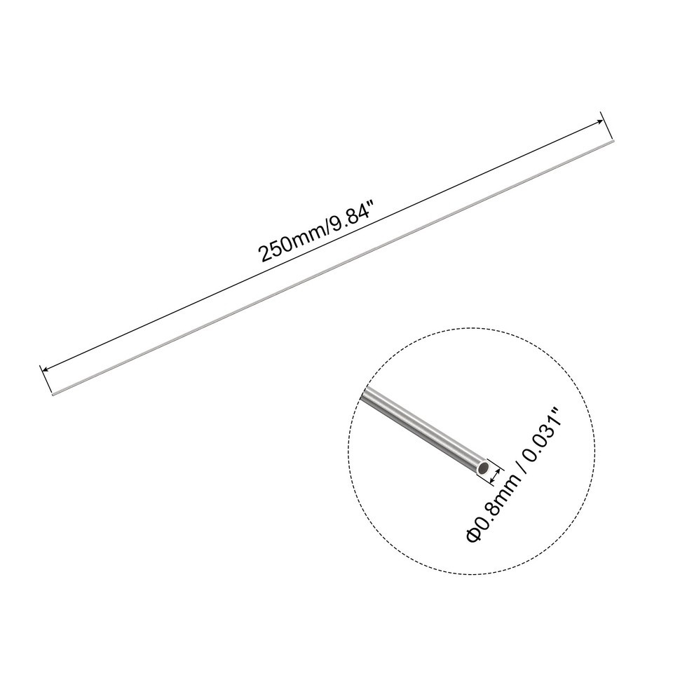 0.8mm x 0.1mm x 250mm 304 Stainless Steel Capillary Tube for Industry ...
