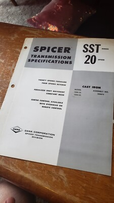 Vintage 80's Spicer Transmission Specifications SST 20 speed Schematics ...
